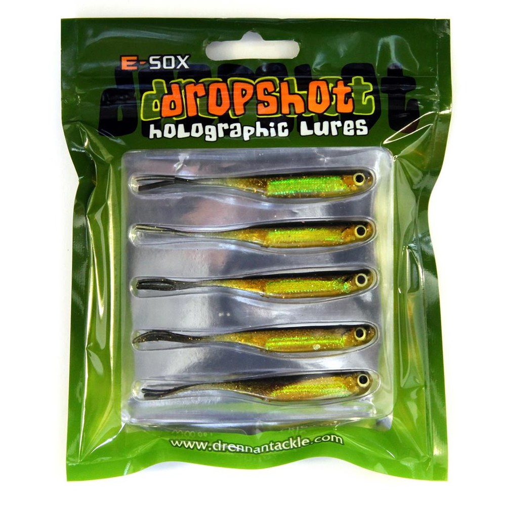 TD E-Sox Dropshot Lures MICRO FRY Split Tail in Bronze/gold