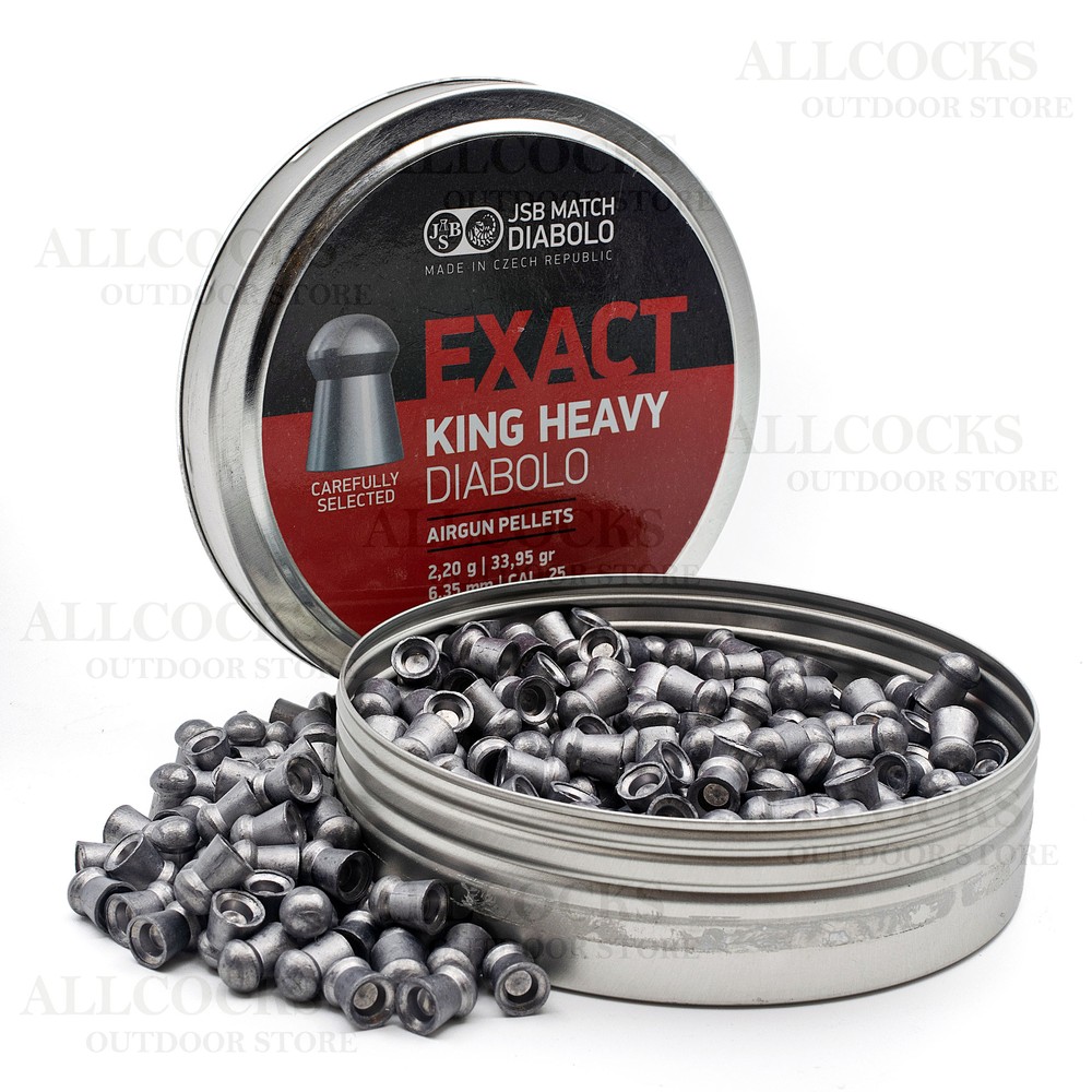 JSB Exact King Heavy Diabolo Pellets - .25 - 6.35 | Allcocks