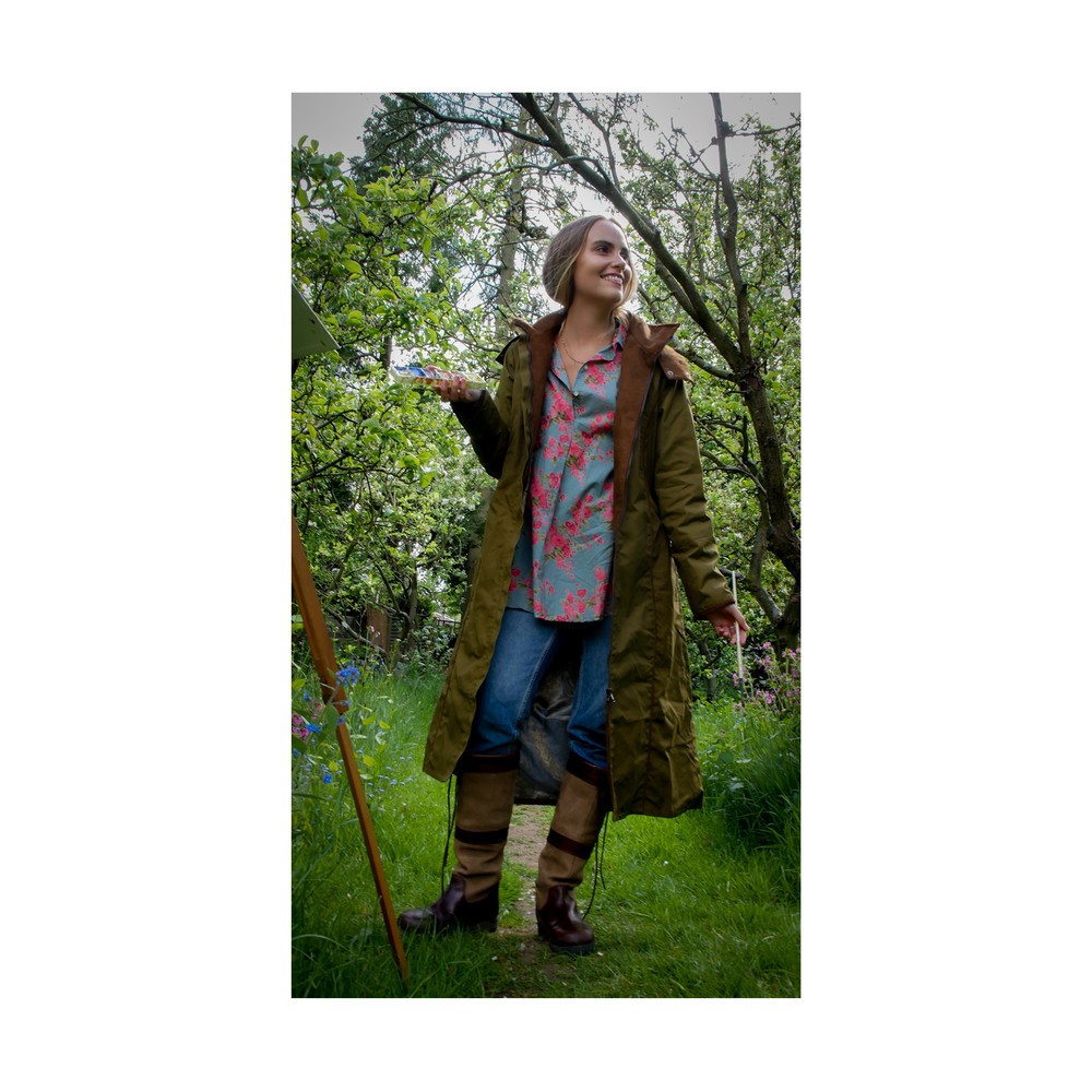 Welligogs Eleanor Long Waterproof Coat in Khaki