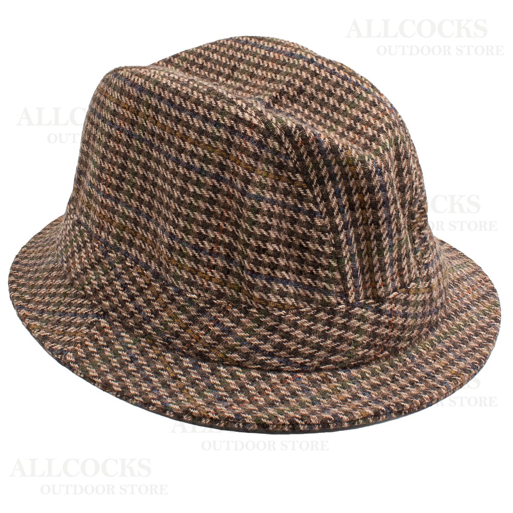 TD Hoggs of Fife Basic Tweed Trilby Hat - XL in Assorted Tweed
