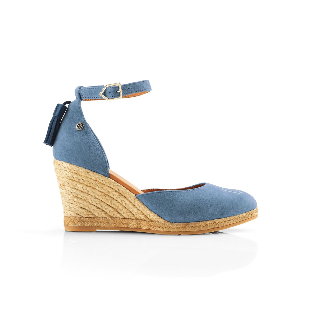 TD Fairfax & Favor Monaco Wedge Heeled in Cornflower Blue