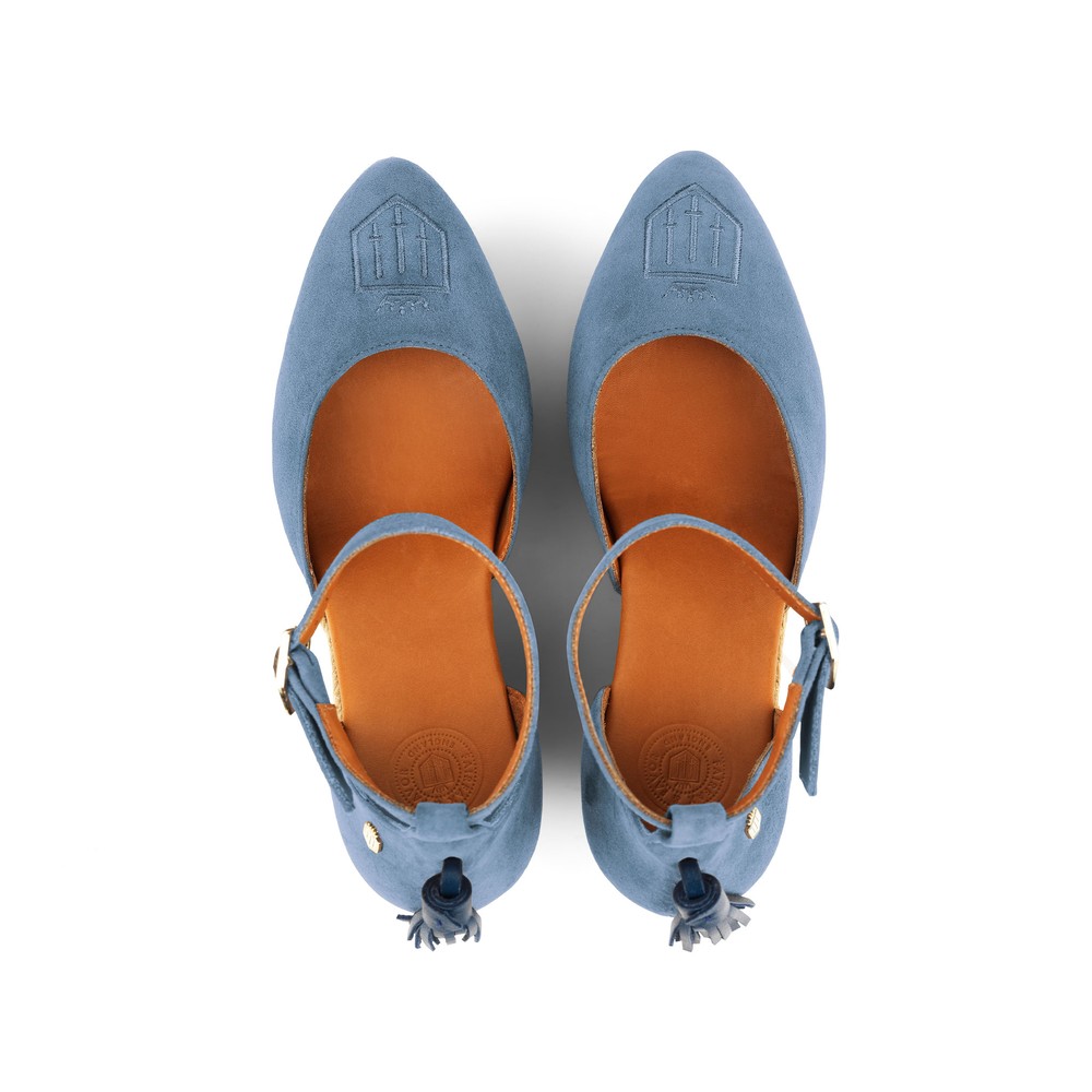 TD Fairfax & Favor Monaco Wedge Heeled in Cornflower Blue
