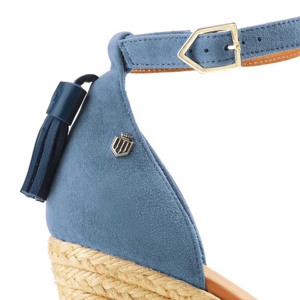 TD Fairfax & Favor Monaco Wedge Heeled in Cornflower Blue