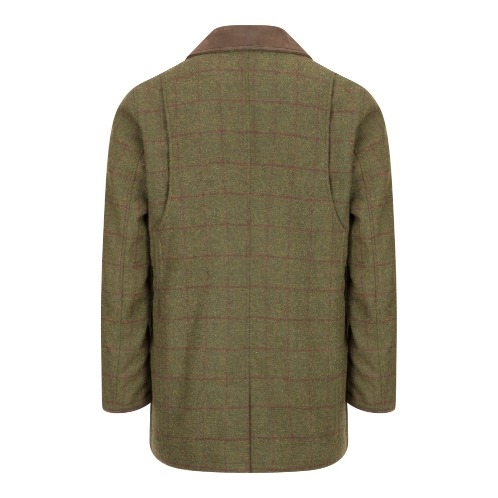 Hoggs Of Fife Tummel Tweed Field Coat in Olive/wine