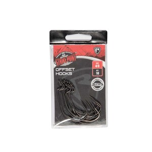 Fox Rage Strike Point Finesse Offset Hooks in Metallic